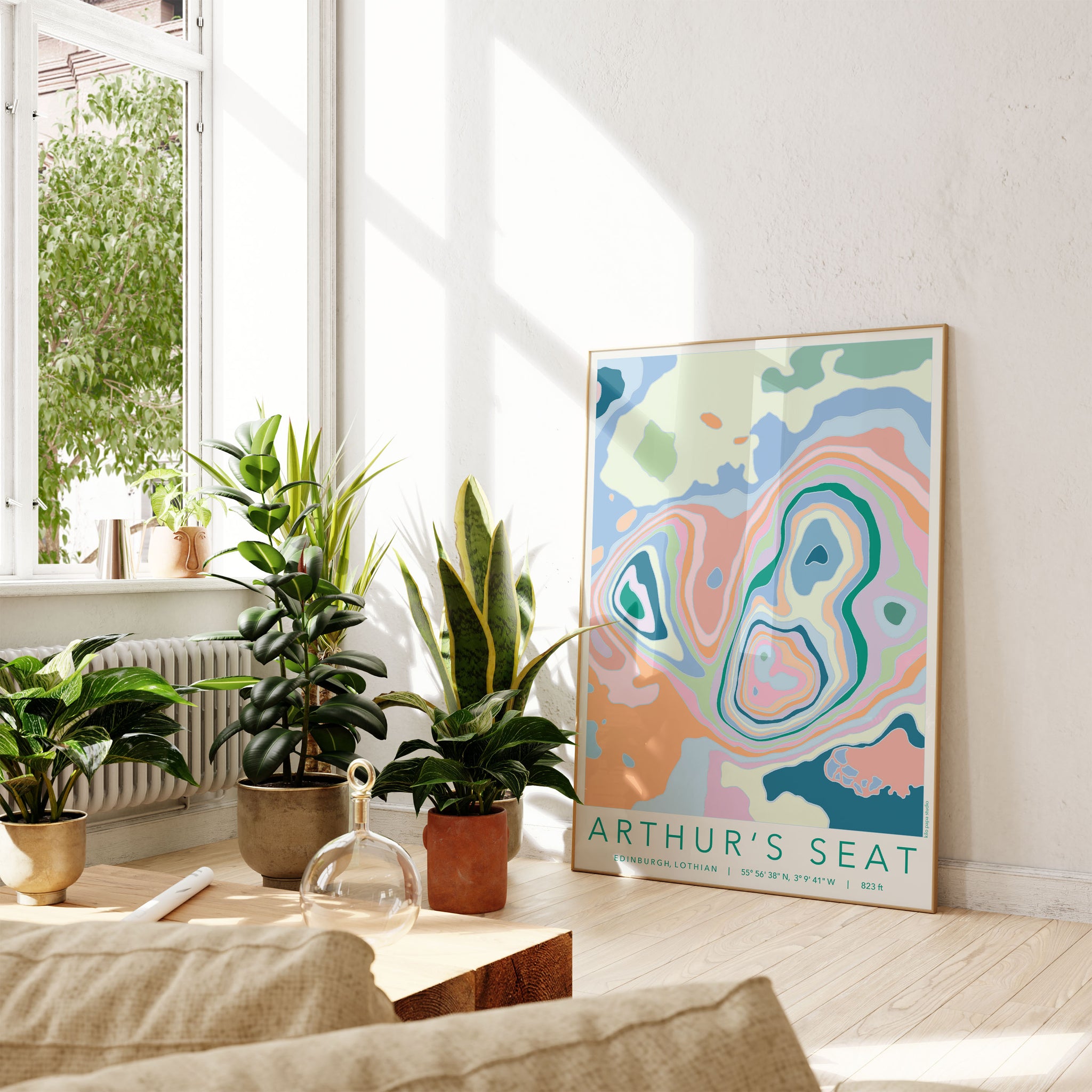 Arthur's Seat Colourful Topography Print – Kilo Papa Studio