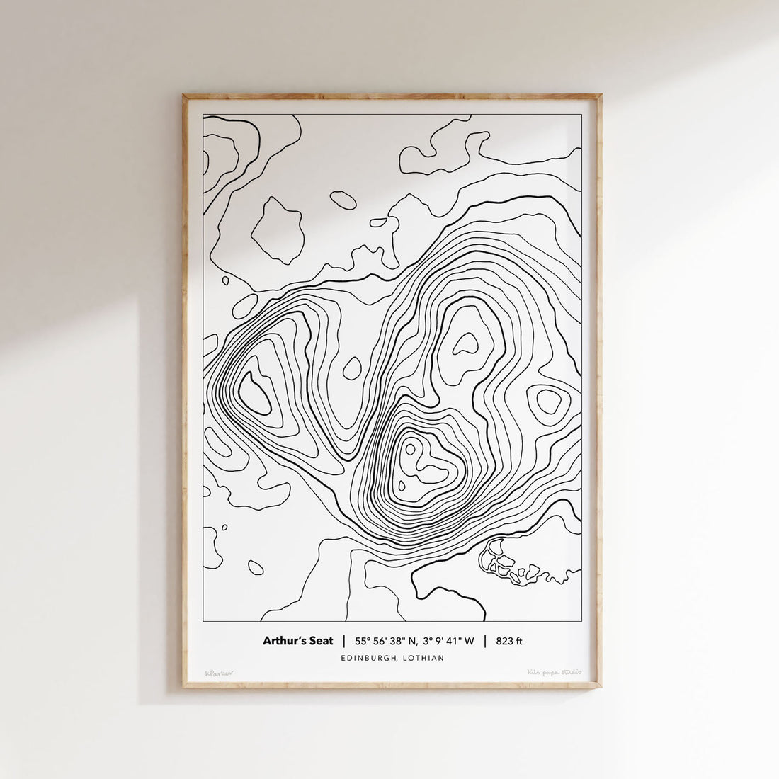 Arthur's Seat Topography Map Print – Kilo Papa Studio